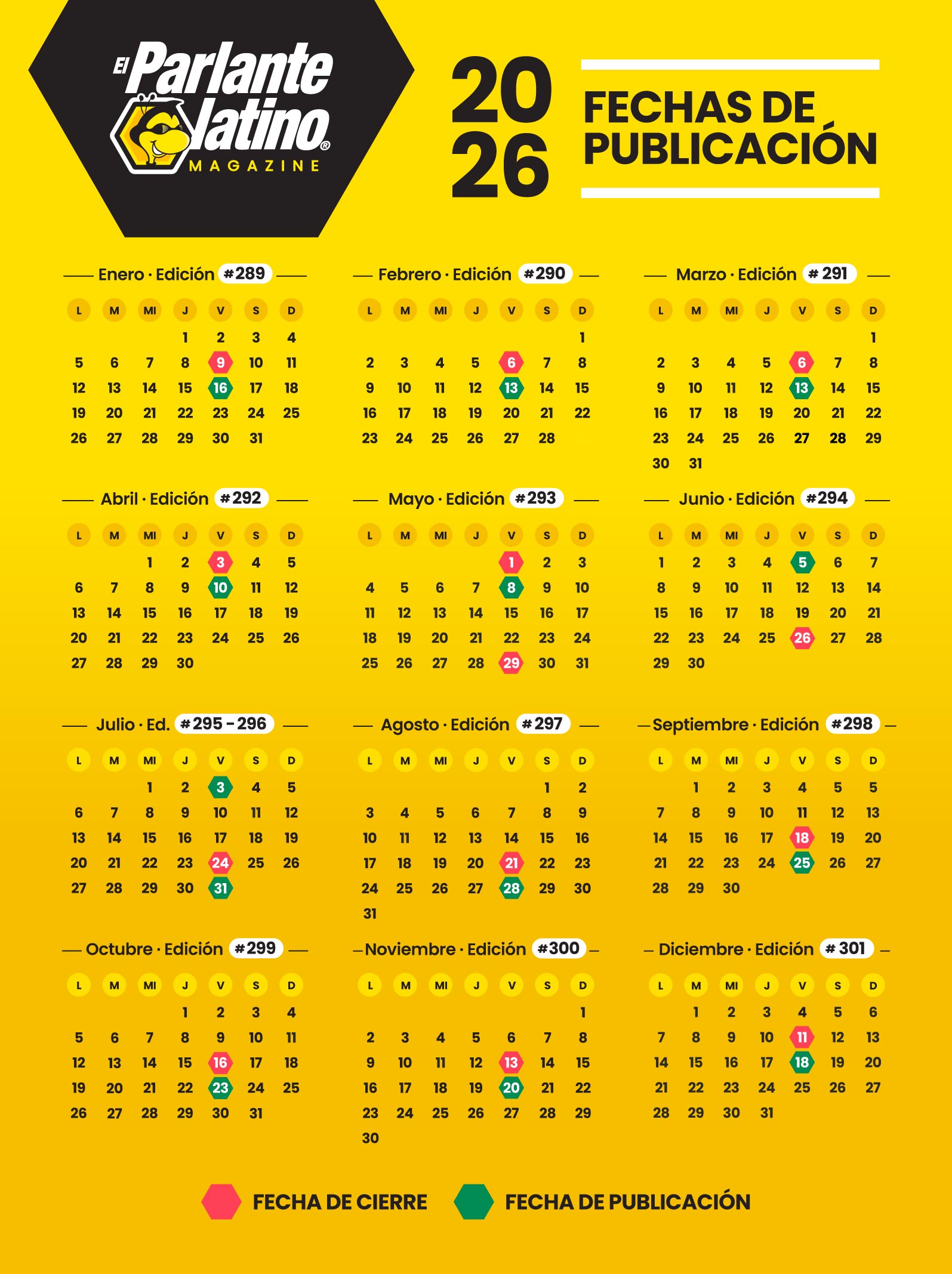 Calendario - Parlante Latino